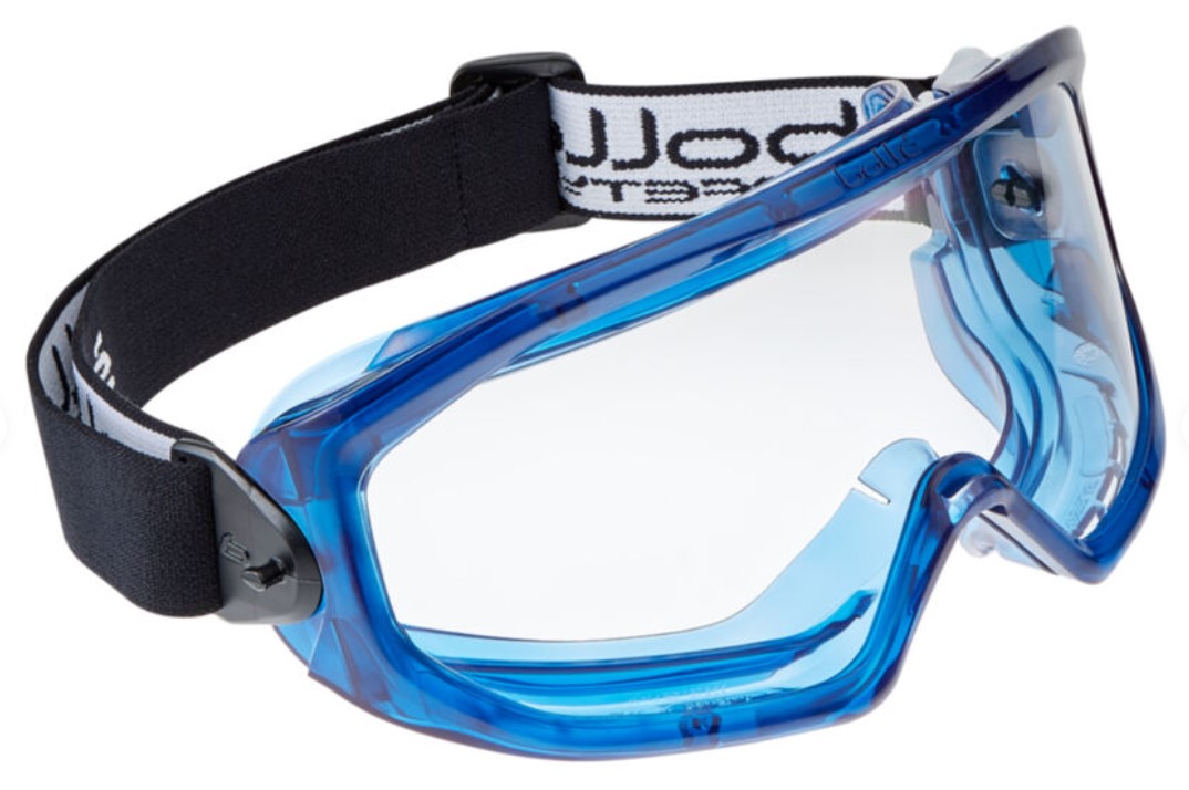E-1669101 BOLLE Blast Blue PVC Frame AS/AF Clear Lens Top Vent Closed ...