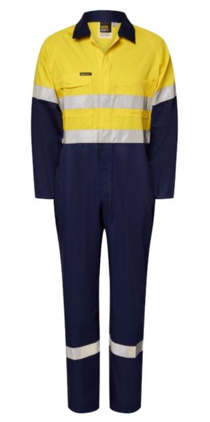 C-WC3070 WORKCRAFT Lightweight Hi Vis 100% Cotton Drill Coverall with ...