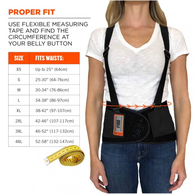 M-1600X ERGODYNE ProFlex® 1600 Standard Elastic Back Support Brace ...