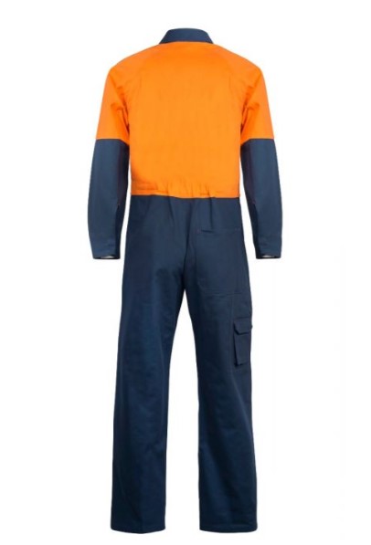 C-WC3051 WORKCRAFT Hi Vis Two Tone 100% Cotton Drill Coveralls 310gsm ...
