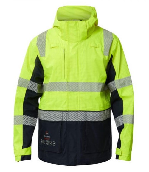 C-FJV033 FLAMEBUSTER Hi Vis FR HRC2 Wet Weather Jacket Segmented ...